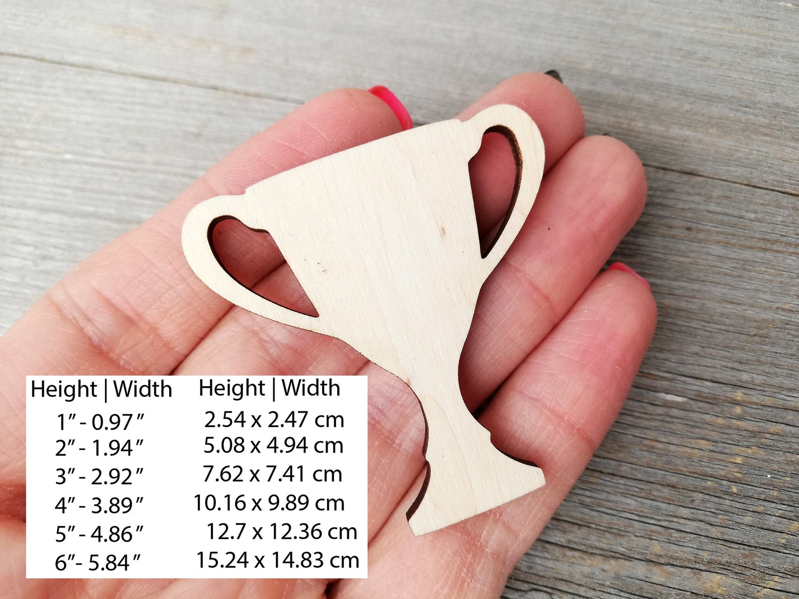 Wooden Laser Cut Cup Shapes Blanks DIY Projects Champion's Cup Award ...