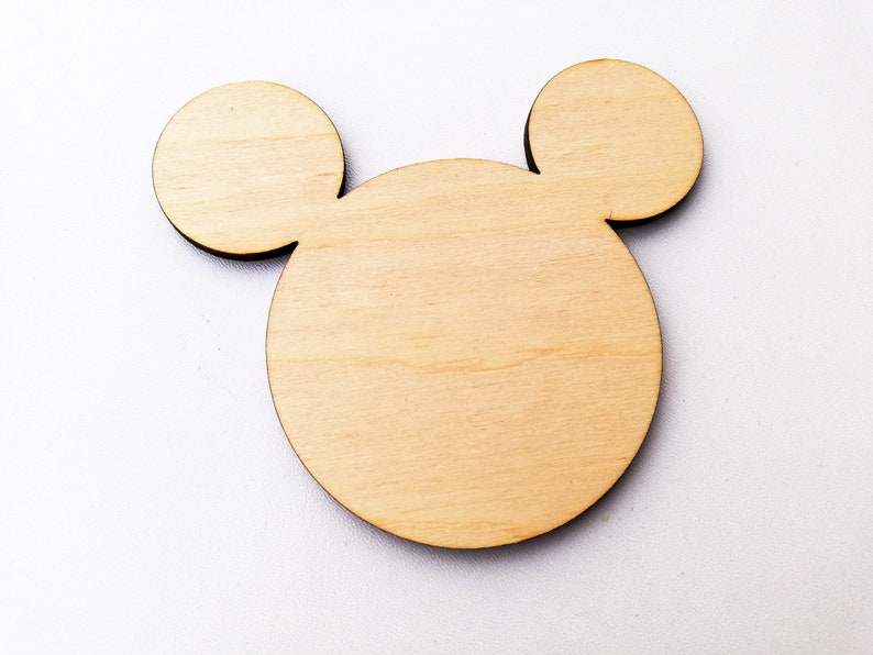 Mouse Head Laser Cut Unfinished Wood Shapes Craft Supply Wooden Plywood ...