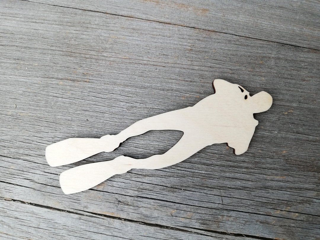 Wooden Diver With Fins, Diving - Wood Cutout for Crafting Template ...