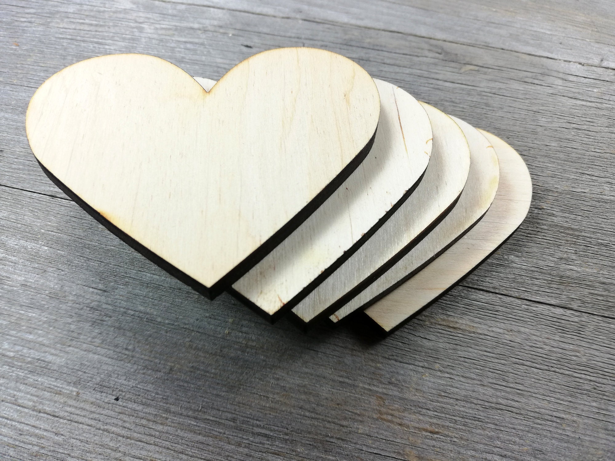 Heart Wooden Shape Cutouts Laser Cut Unfinished Wooden - Etsy