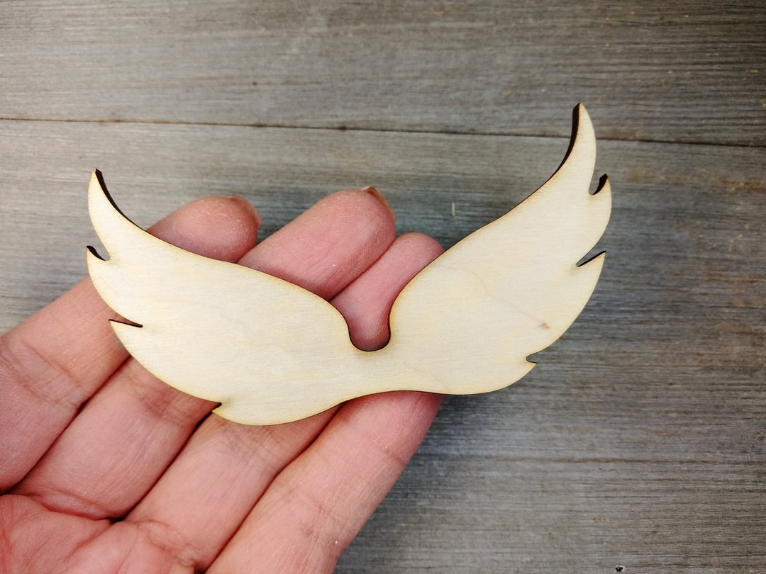 Wings Laser Cut Wood Shapes, Bell, Unfinished Craft Supply DIY, Not ...