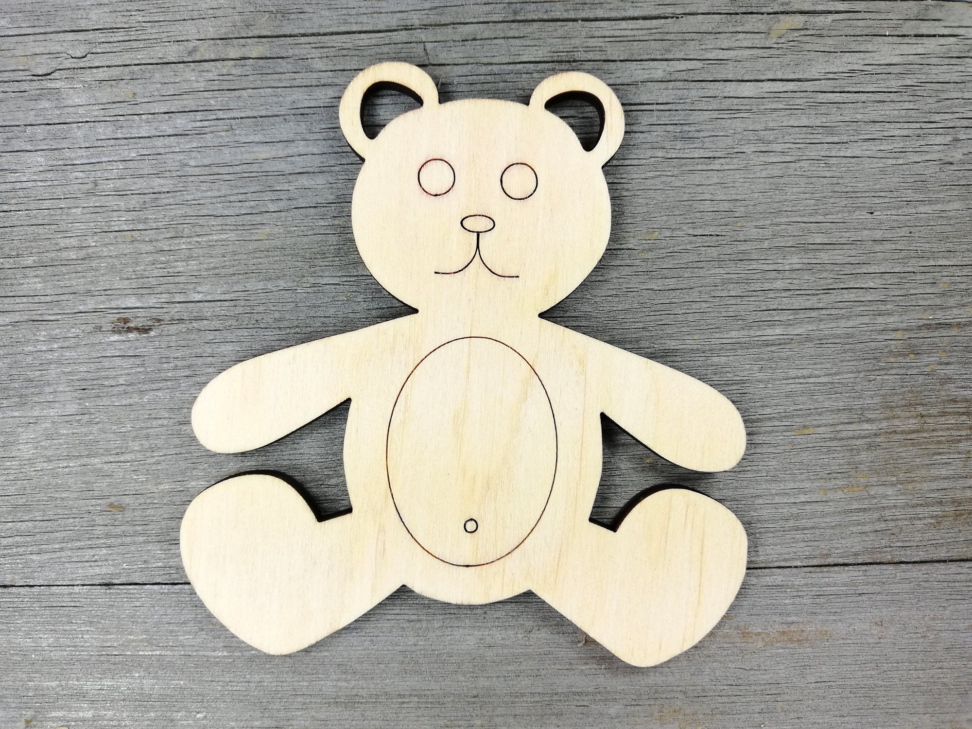 Teddy Bear Wooden Laser Cut Shape, Wooden Cutouts, Unfinished, Plywood ...