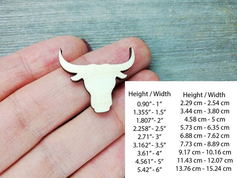 Bull Head Shape Laser Cut Wood Shapes, Unfinished Craft Supply DIY, Not ...