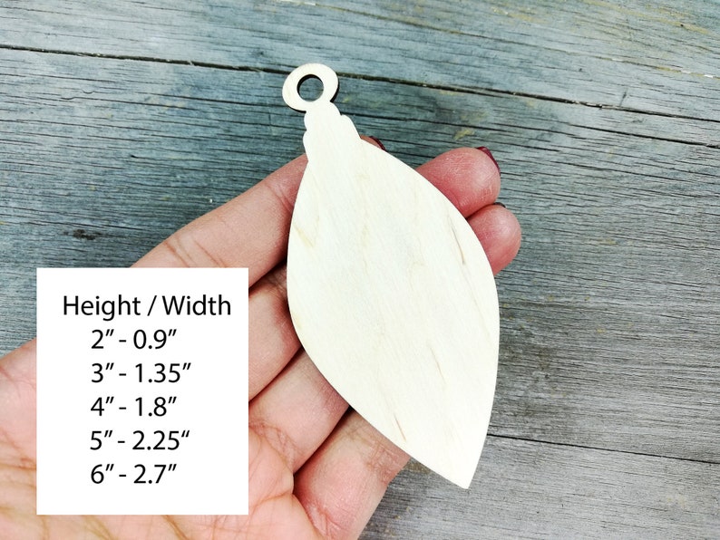 Drop Wooden Shape Christmas Ornament for Christmas Tree, Laser Cut ...