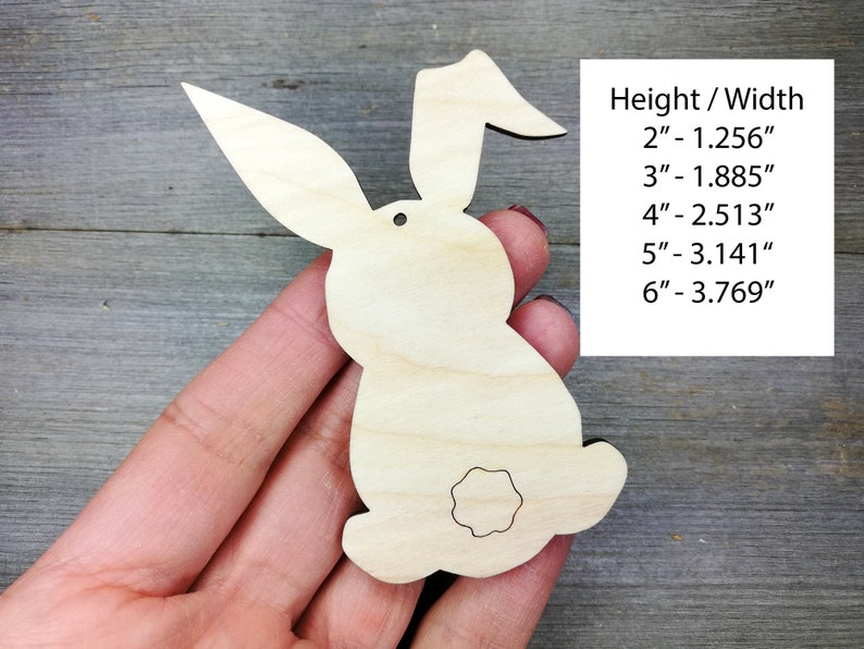 Rabbit, Bunny Shape Laser Cut Wood Cutouts, Unfinished Craft Supply DIY ...
