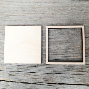 Small Square Frame Miniature Mini Minimalist Laser Cut Shapes Blanks ...