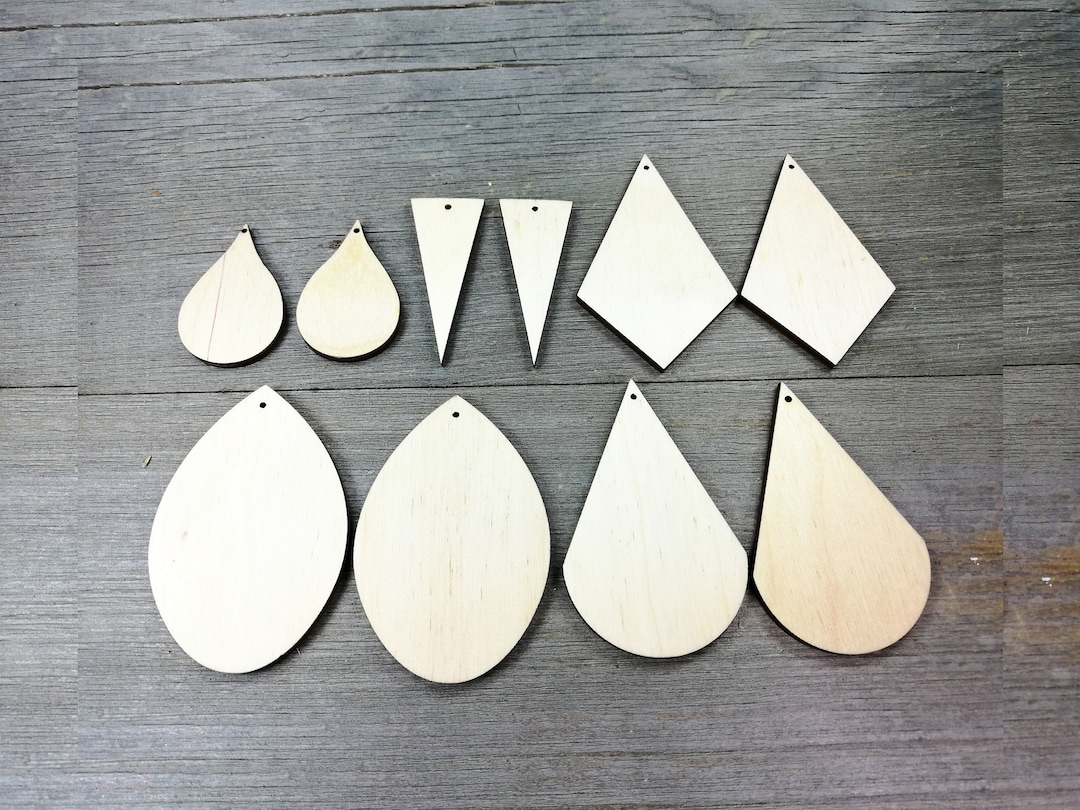 Wooden Earrings Blanks, Laser Cut Earrings, Earrings Cutout Unfinished ...
