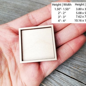 Small Square Frame Miniature Mini Minimalist Laser Cut Shapes Blanks ...