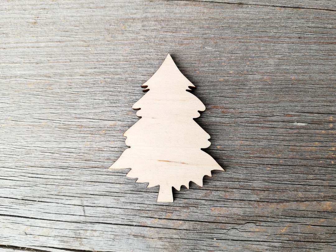 Pine Tree Wooden Cut Out Shape, DIY Craft Supply Not Painted, Christmas ...
