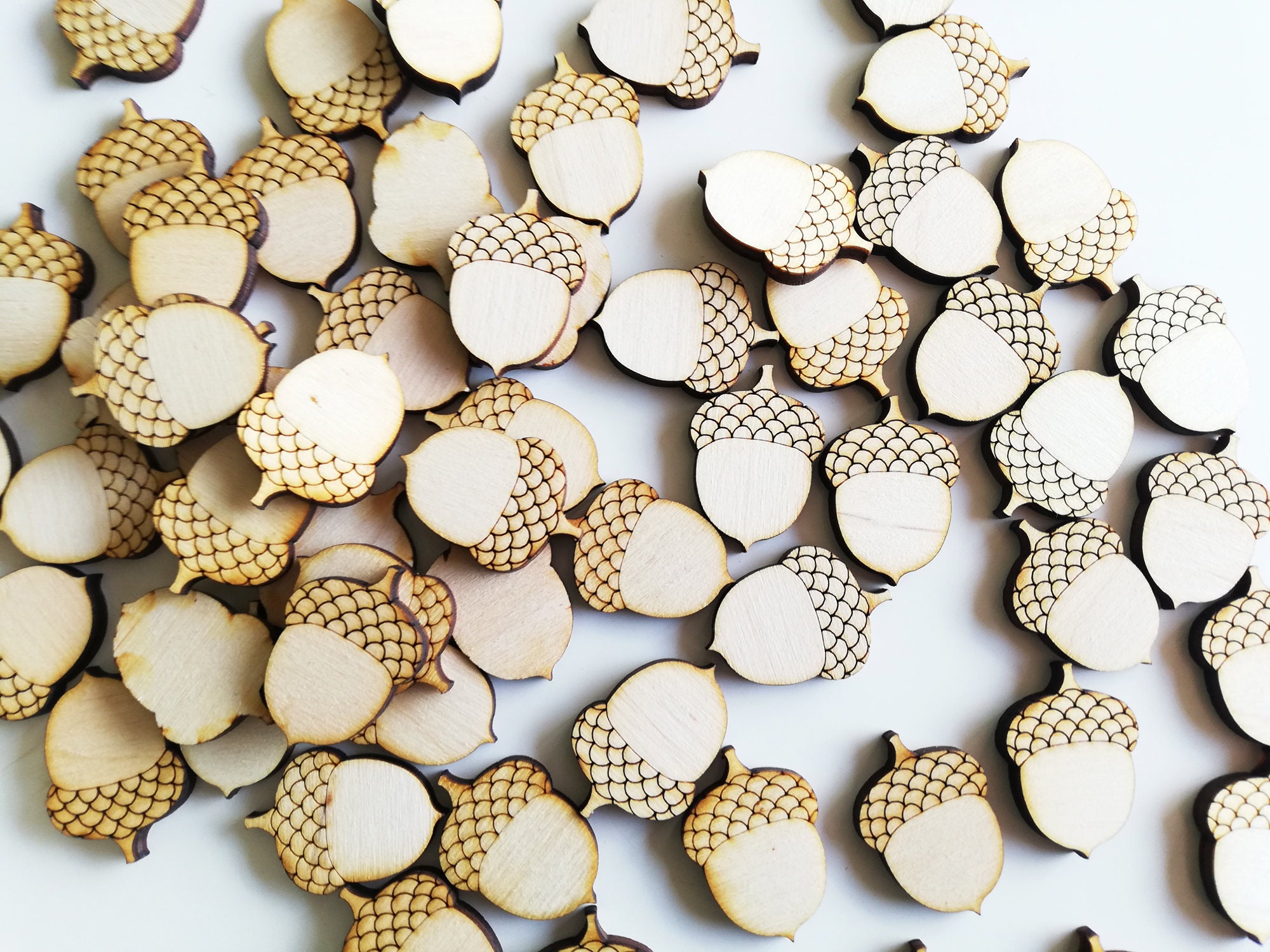 Acorn Unfinished Wooden Shapes, Laser Cut Wooden Shapes, Craft Supply ...