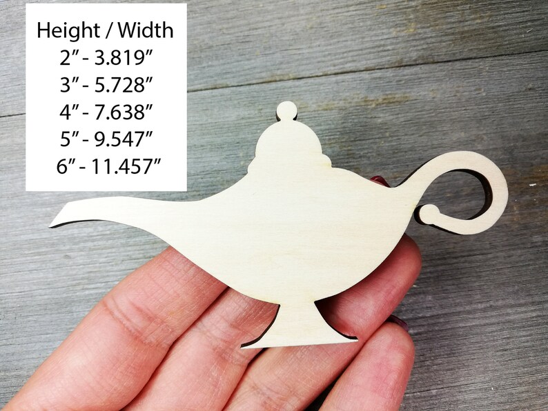 Magic Genie Lamp Laser Cut Wood Shapes, Cutout Unfinished Craft Supply ...