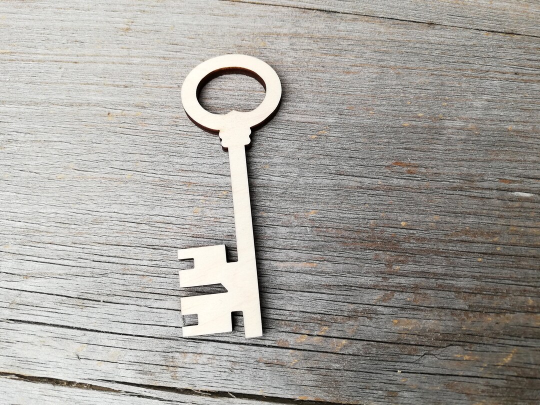 Round Vintage Key - Wood Cutout for Crafting, Wood Cutouts Template ...