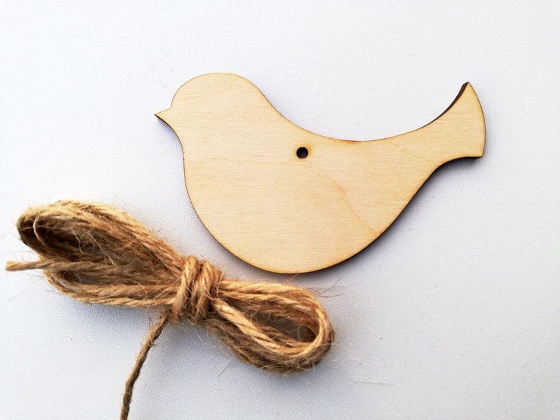 10x Wooden Simple Bird Craft Shape Plywood Laser Cut Out Unfinished ...