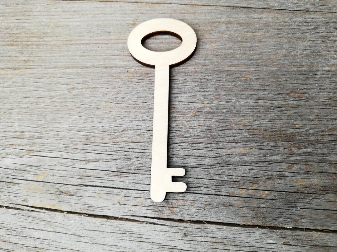 Round Vintage Key - Wood Cutout for Crafting, Wood Cutouts Template ...
