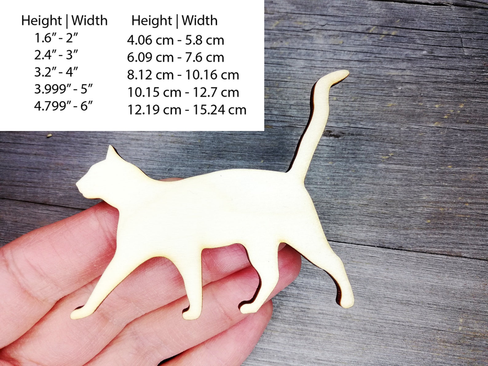 Wood Cat Cutouts For Crafts Unfinished Baltic Birch Cat Shape - 4 ...