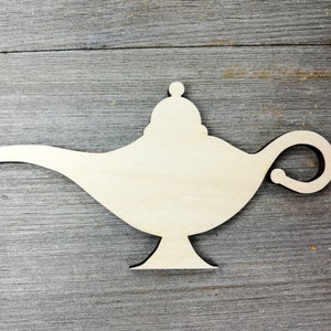 Magic Genie Lamp Laser Cut Wood Shapes, Cutout Unfinished Craft Supply ...