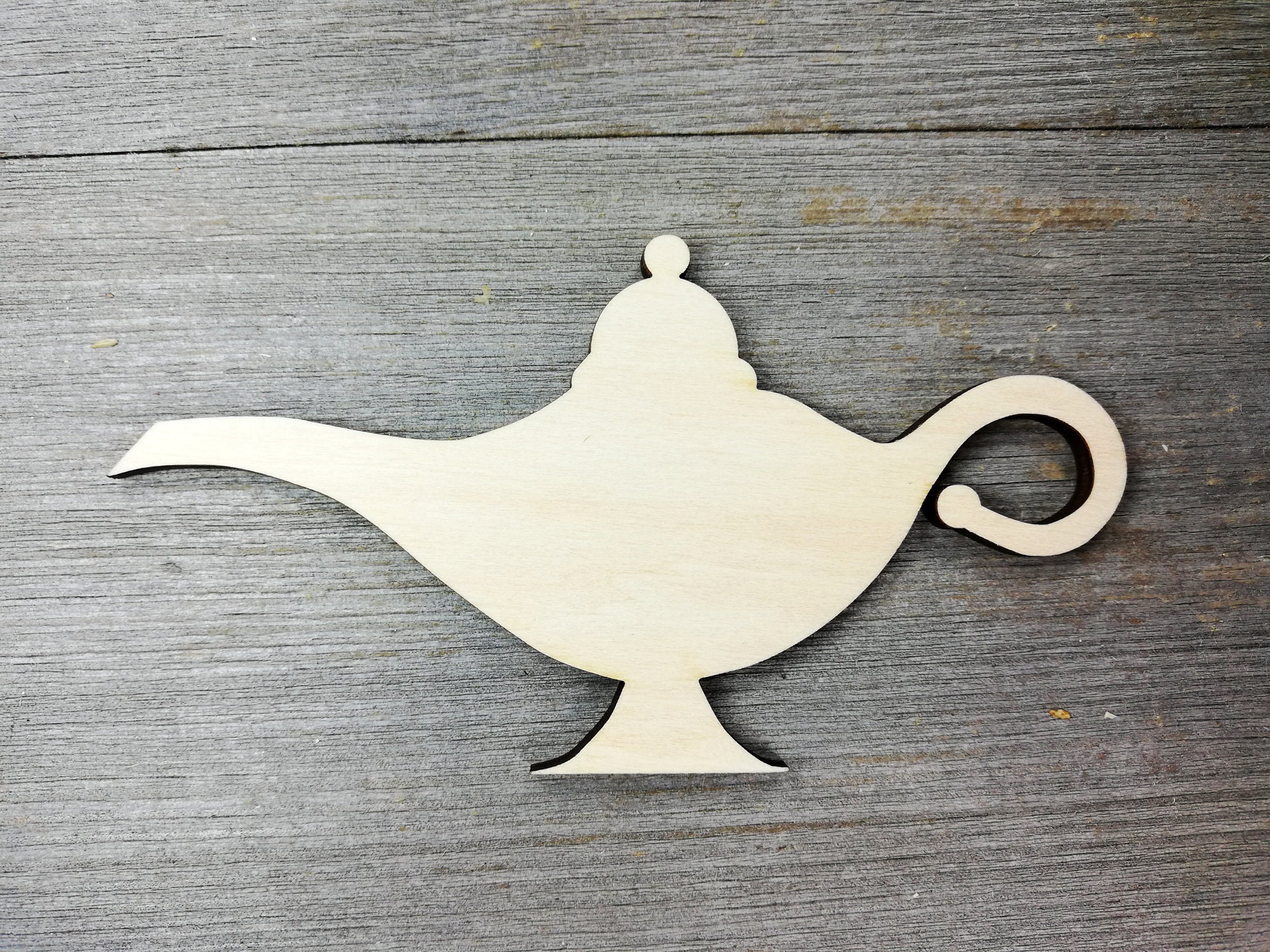 Magic Genie Lamp Laser Cut Wood Shapes, Cutout Unfinished Craft Supply ...
