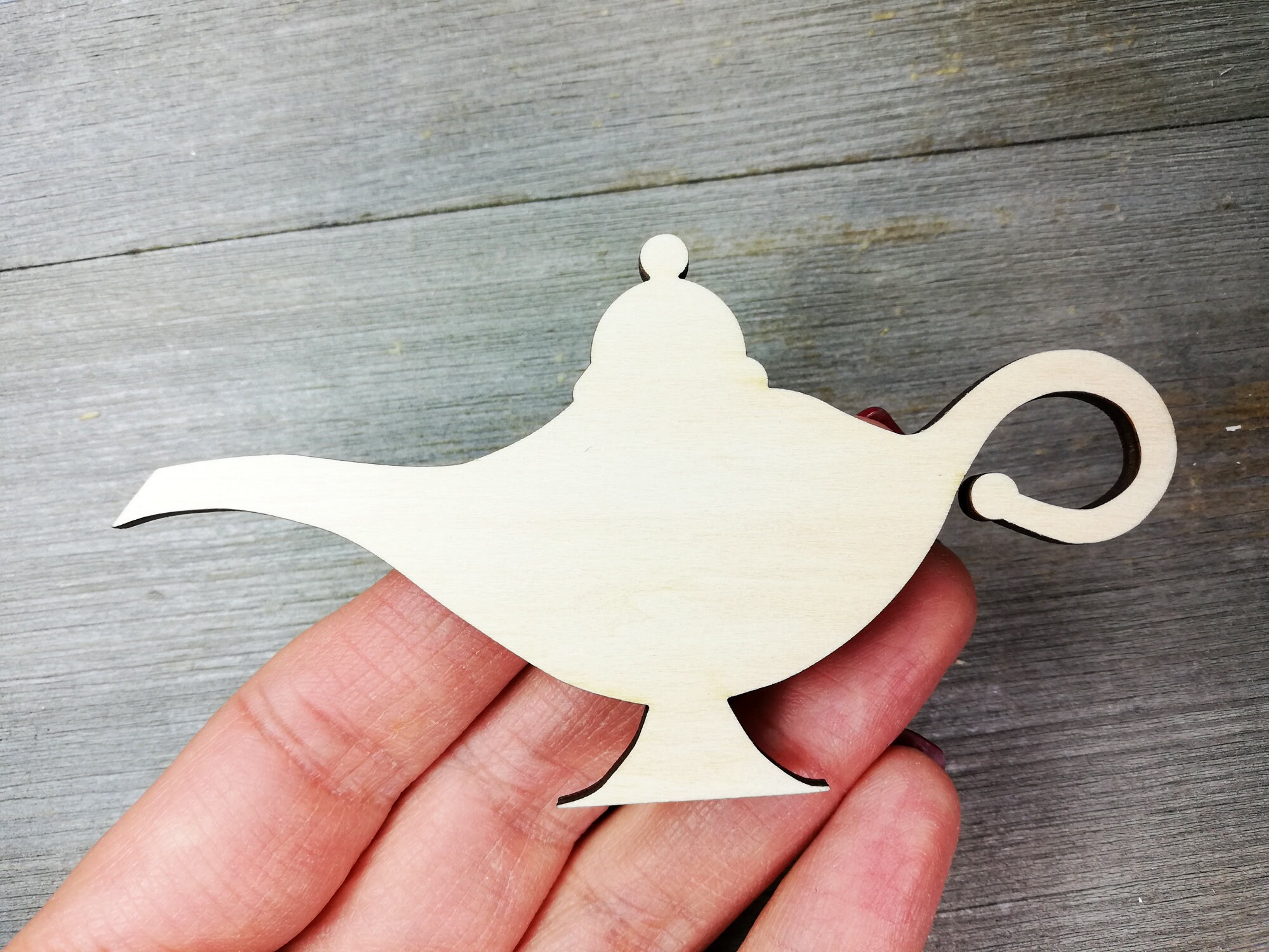Magic Genie Lamp Laser Cut Wood Shapes, Cutout Unfinished Craft Supply ...