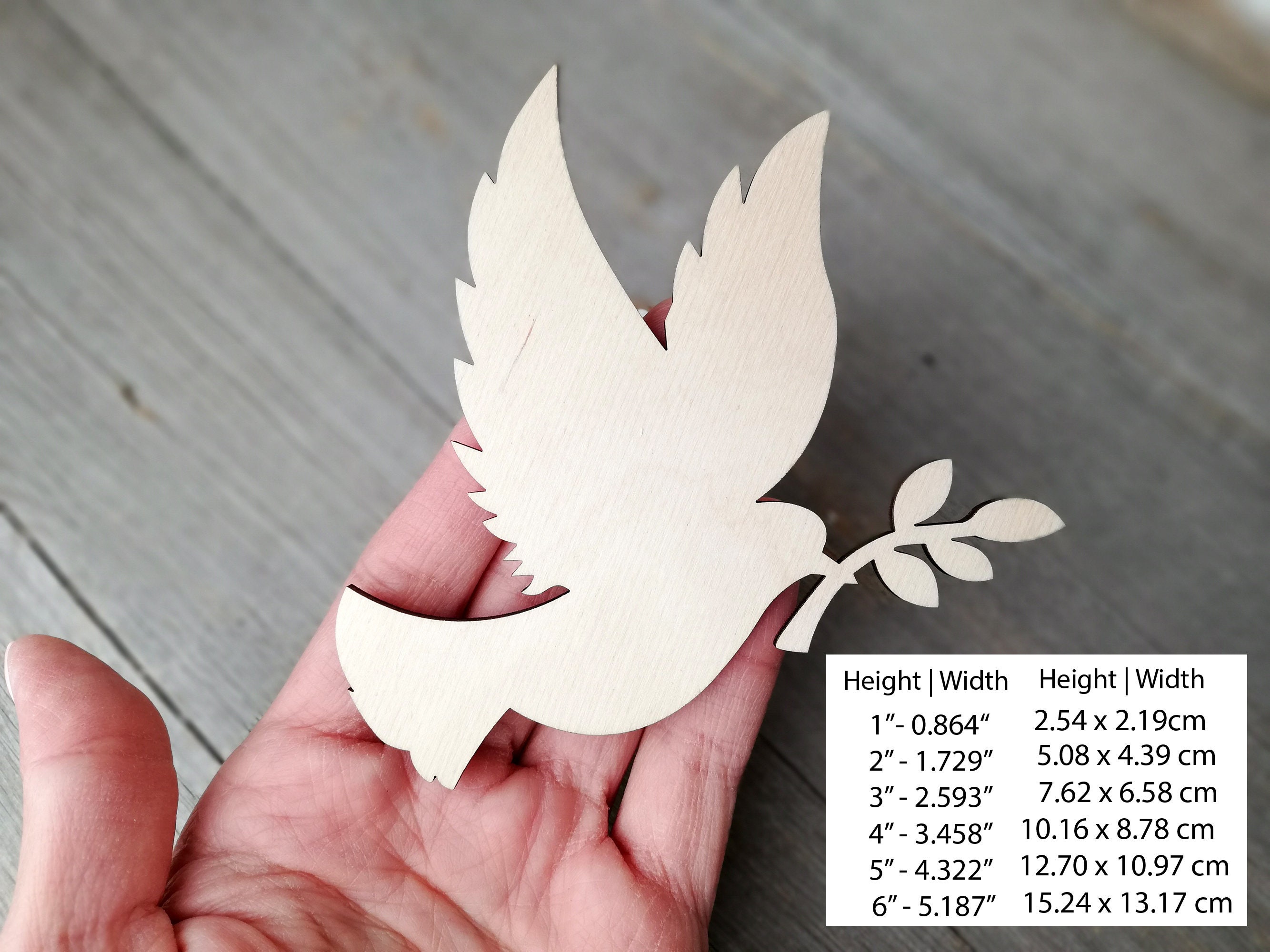 Pigeon With a Twig Laser Cut Shapes, Dove Laser Cut Unfinished Wooden ...