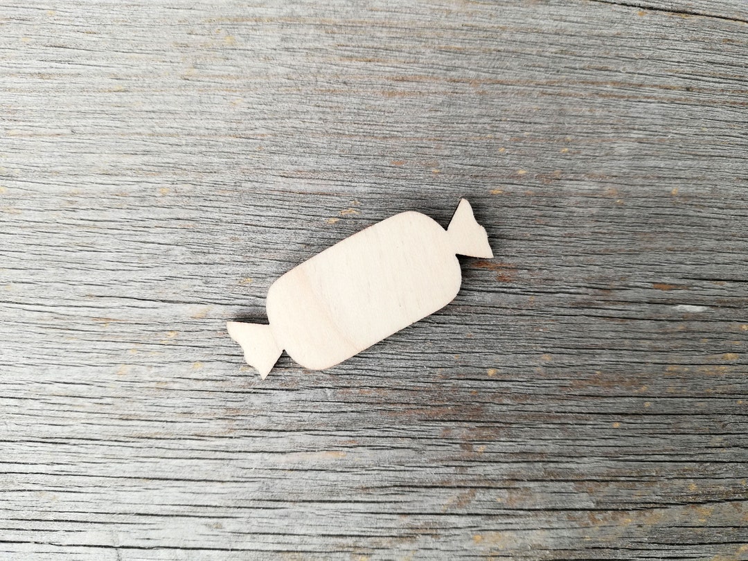 Bonbon, Candy - Wood Cutout Shapes DIY, Unfinished Craft Supply DIY Not ...