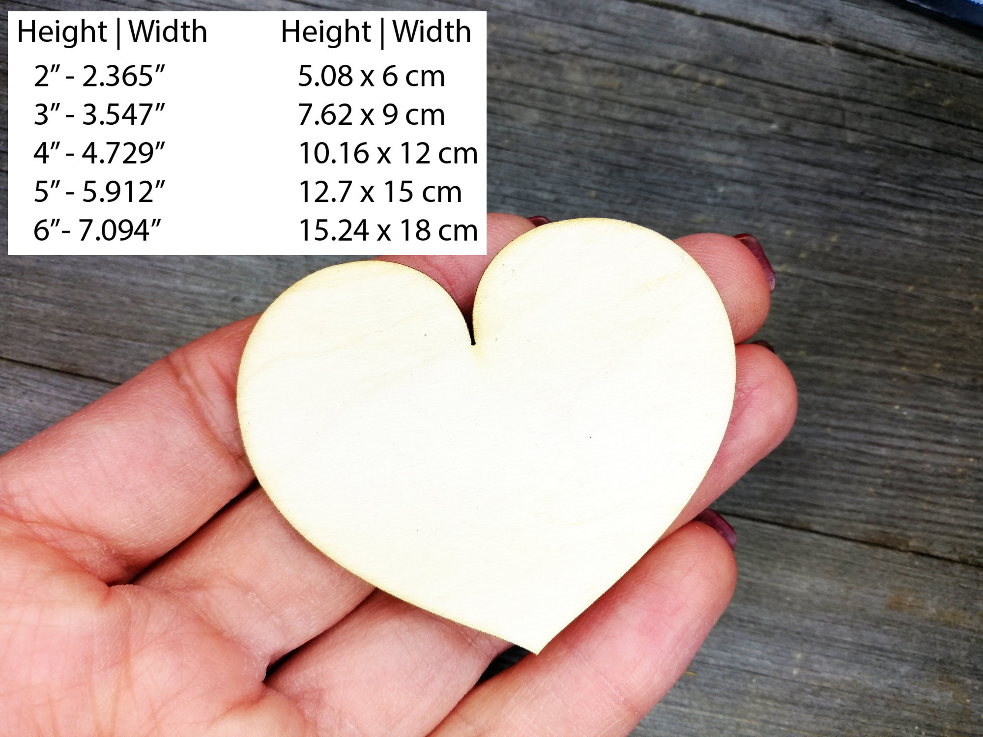 Heart - Wooden Laser Cut Shapes Laser Cut Wood Cutouts Shape Unfinished ...