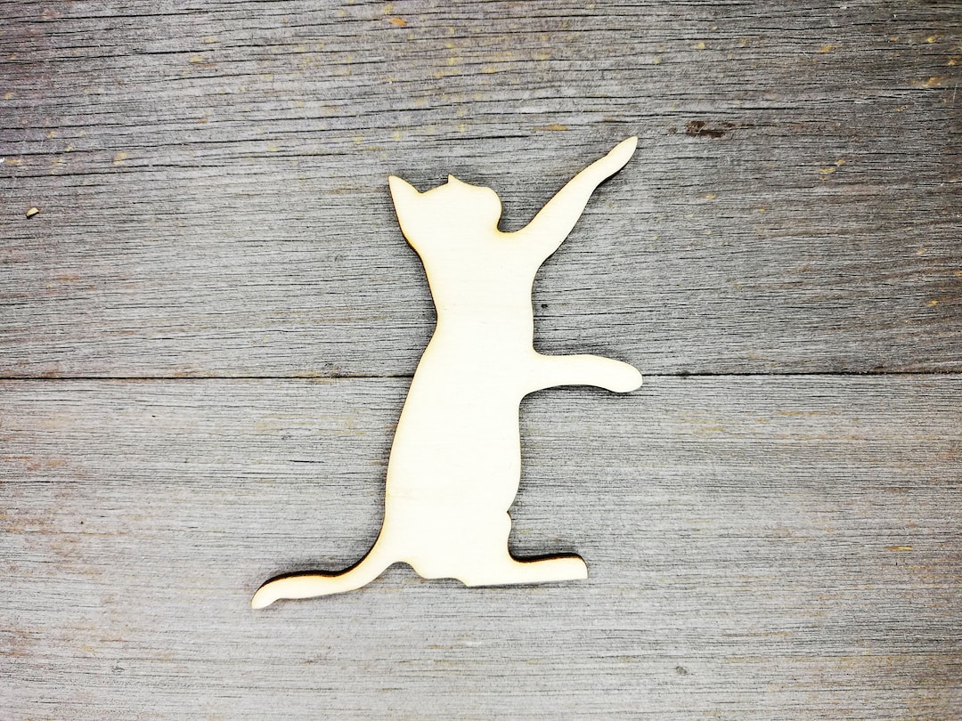 Cat - Wooden Laser Cut Shapes Laser Cut Wood Cutouts Shape Unfinished ...