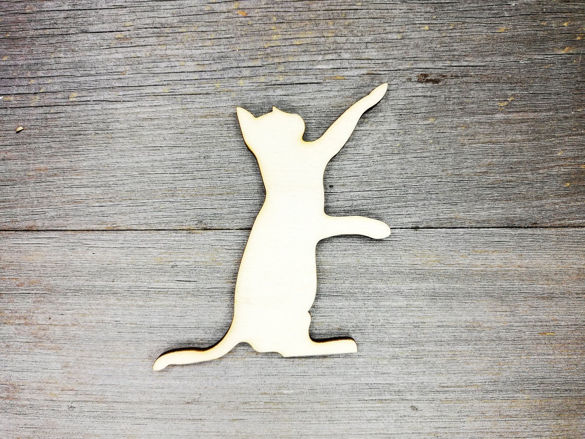 Cat - Wooden Laser Cut Shapes Laser Cut Wood Cutouts Shape Unfinished ...
