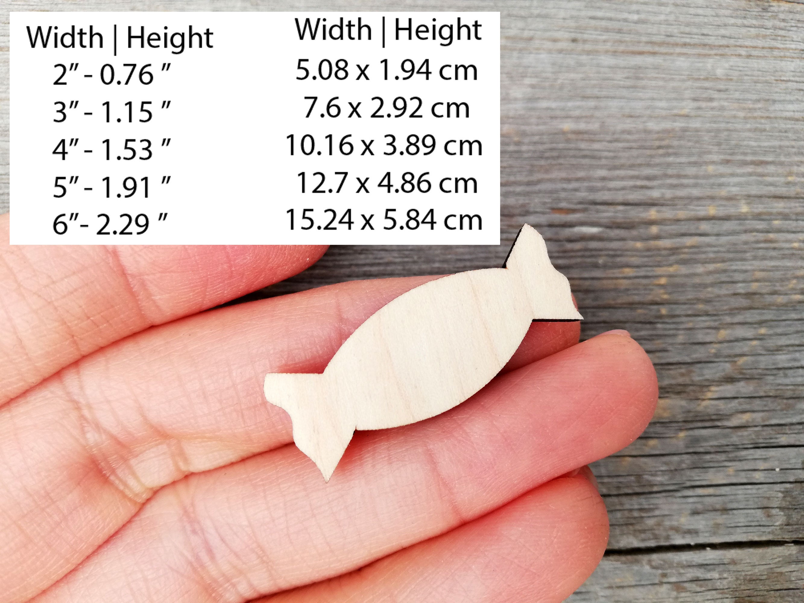 Bon Bon, Bonbon, Candy - Wood Cutout Shapes DIY, Unfinished Craft ...