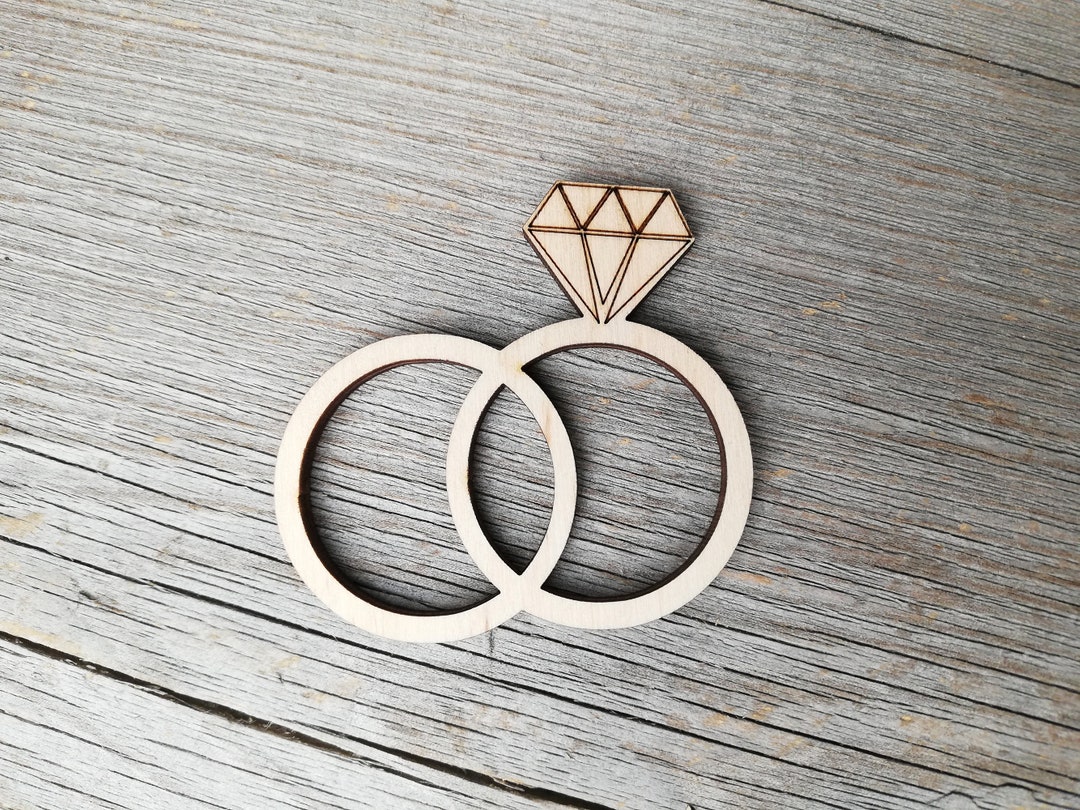 Diamond Ring Engagement Ring Wedding Band Wooden Unfinished Wall Decor ...