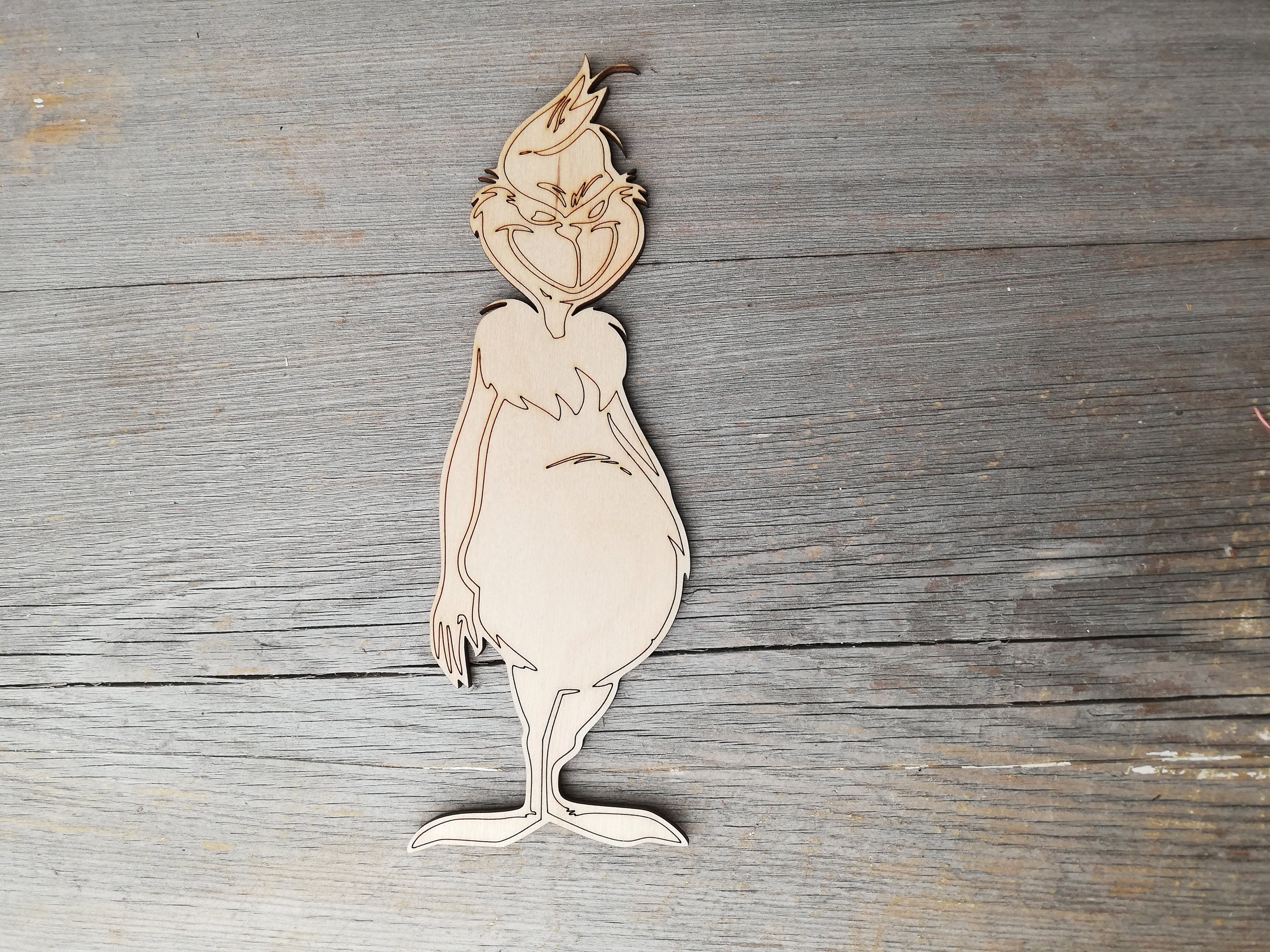 Grinch - Wood Cutout Shapes DIY, Christmas Wall Decor Unfinished Craft ...