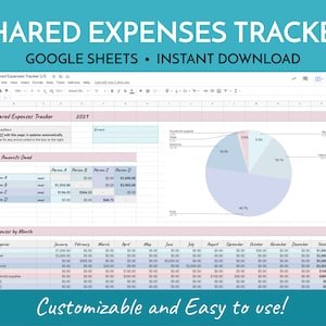 Shared Expenses Tracker Roommate Expenses Tracker Couples Expenses ...