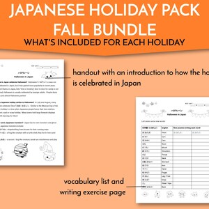Japanese Holiday Worksheets: Fall Holiday Bundle (sports Day, Halloween ...