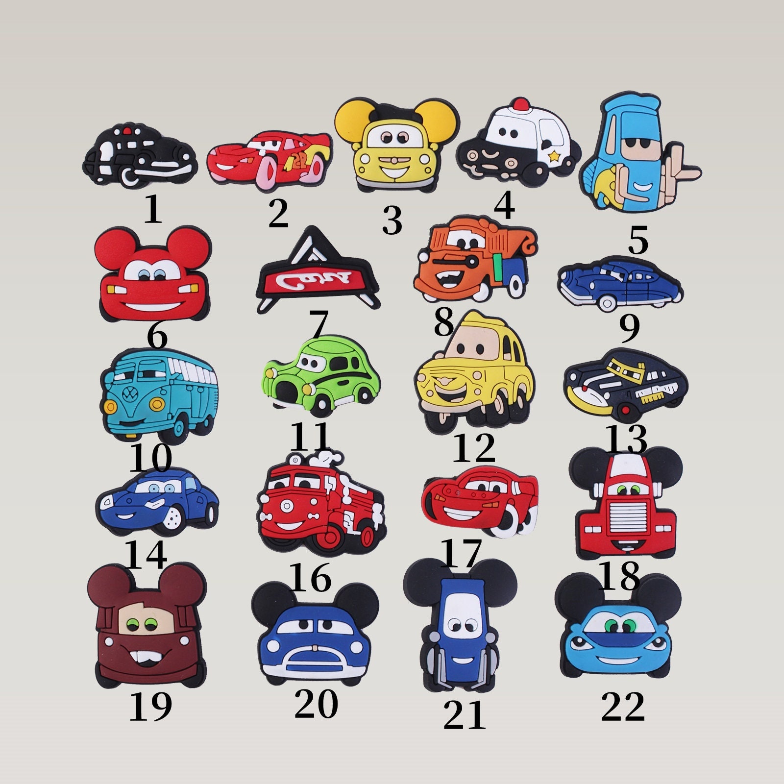 Cars Croc Charms Lightning Mcqueen Shoe Charms Karting Croc - Etsy