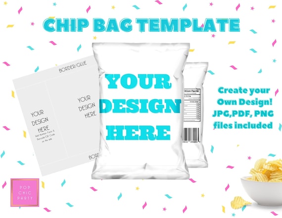 Chip Bag Chip Bag Template Blank Template Custom Chip Bag - Etsy UK