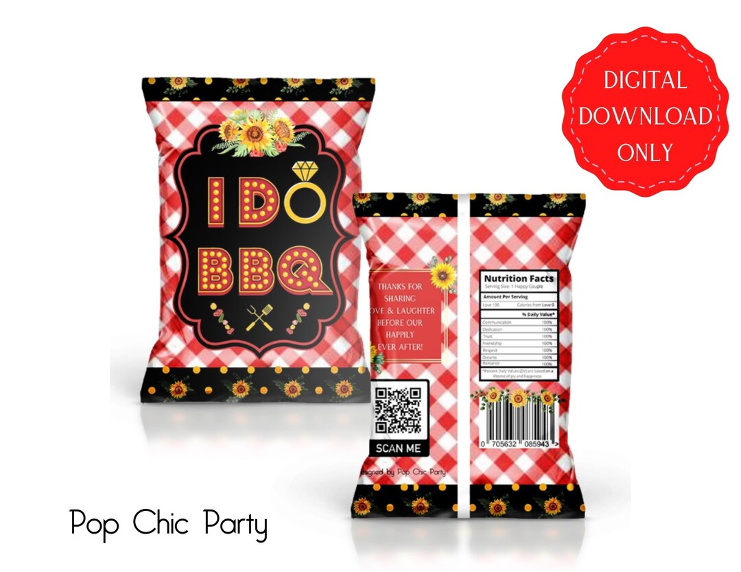 I Do BBQ Chip Bag Bags Instant Download Digital Download Party - Etsy