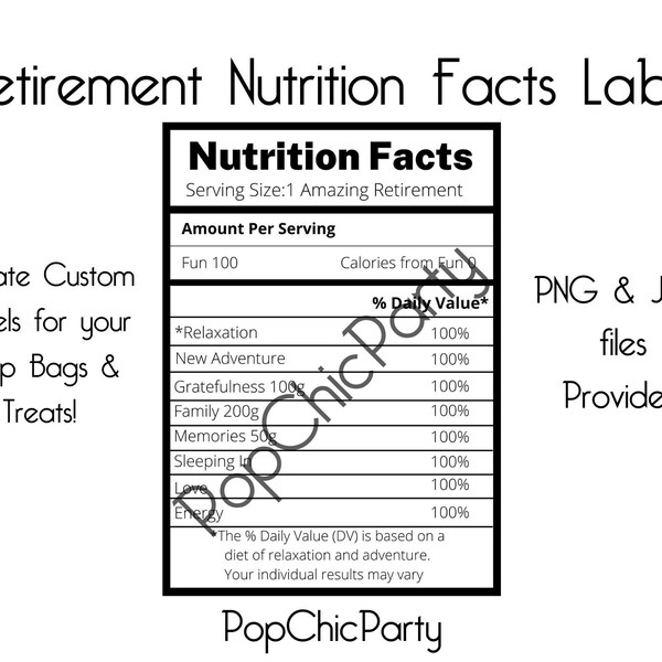 Chip Bag Nutrition Facts - Etsy