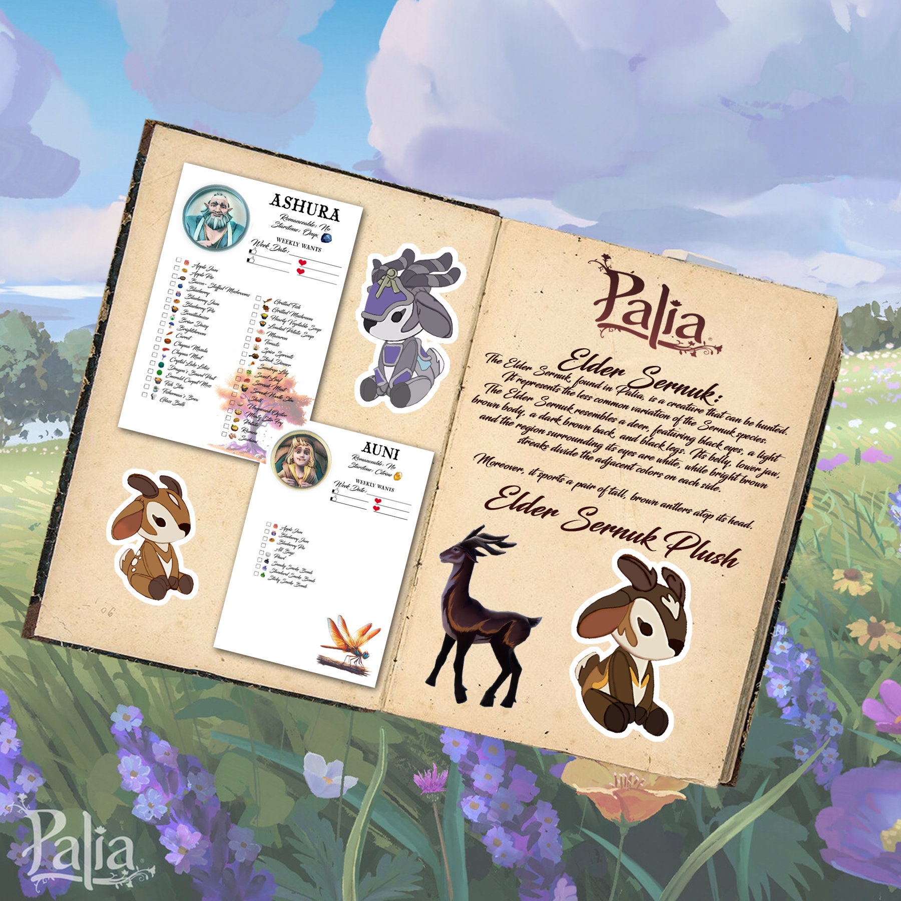 Palia All Sernuk Plush Stickers Printable PNG Sernuk Elder Sernuk ...