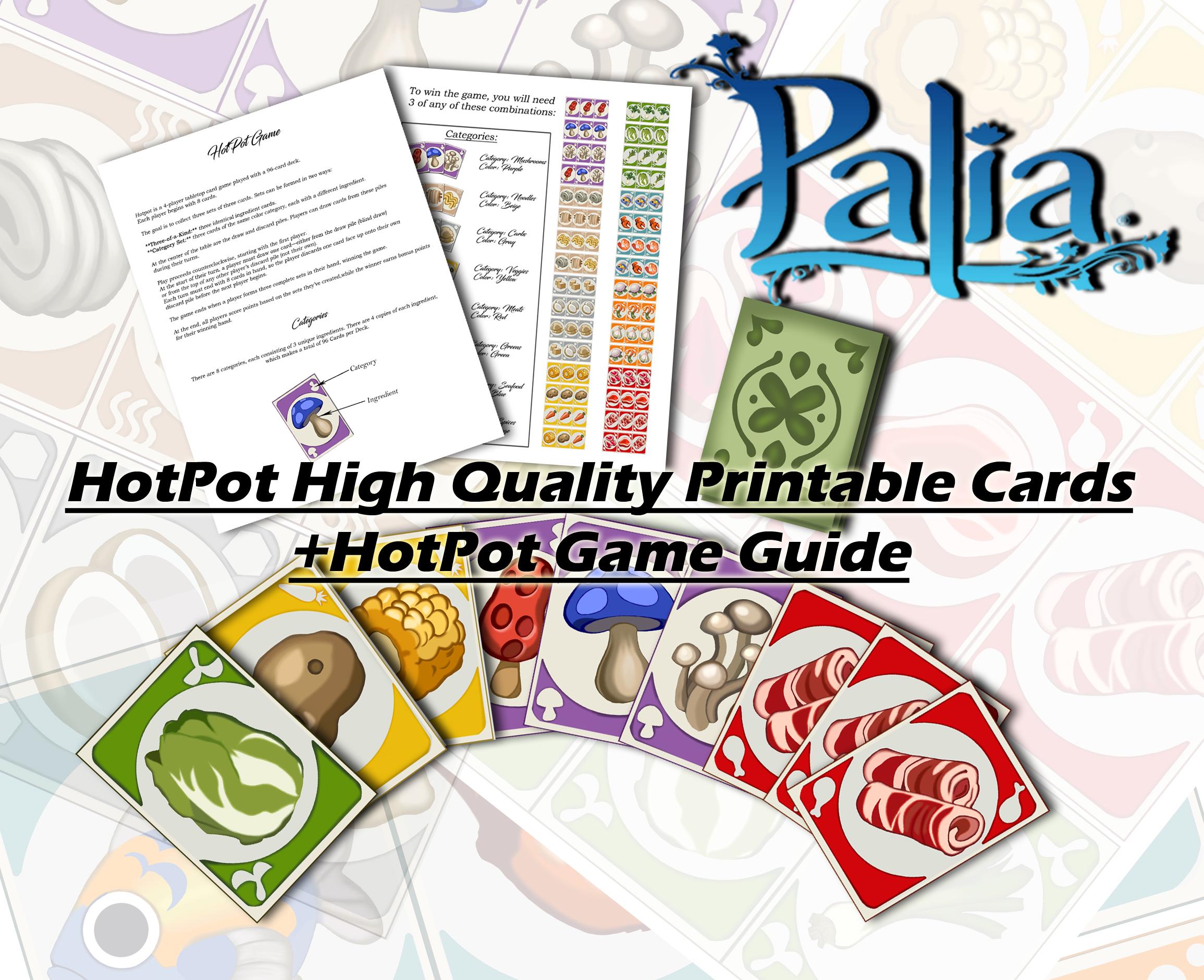 Palia HOTPOT Game Cards High Quality Printable Png Format 300 DPI All ...