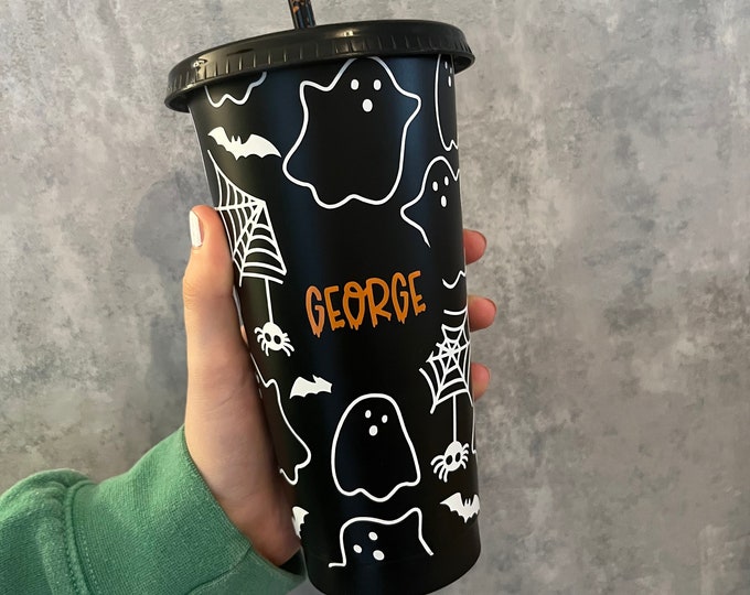 Spooky Design Cold Cup With Changeable Straw - Etsy