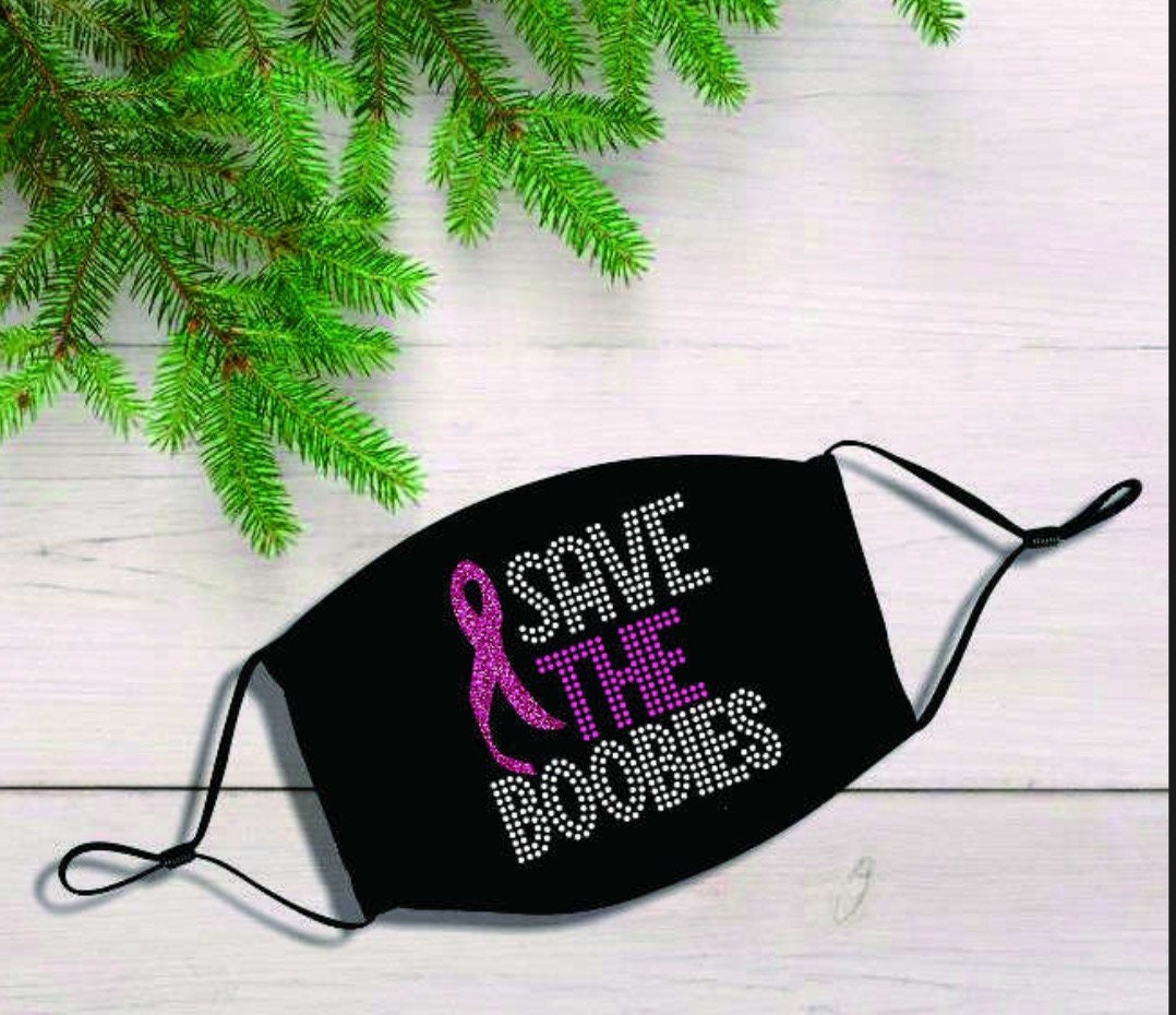 Breast Cancer Awareness Pink Ribbon Face Mask With Filter Pocket and ...