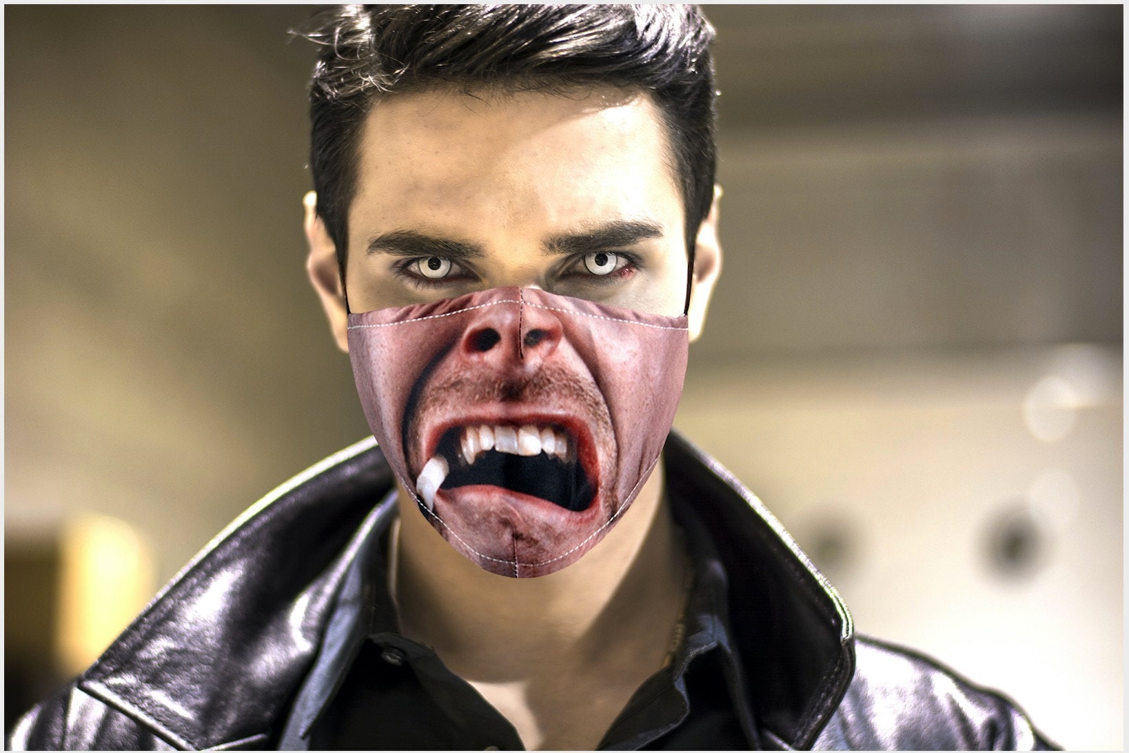 1 Scary-angry Face Mask With 2 Filters washable-reusable, Adjustable ...