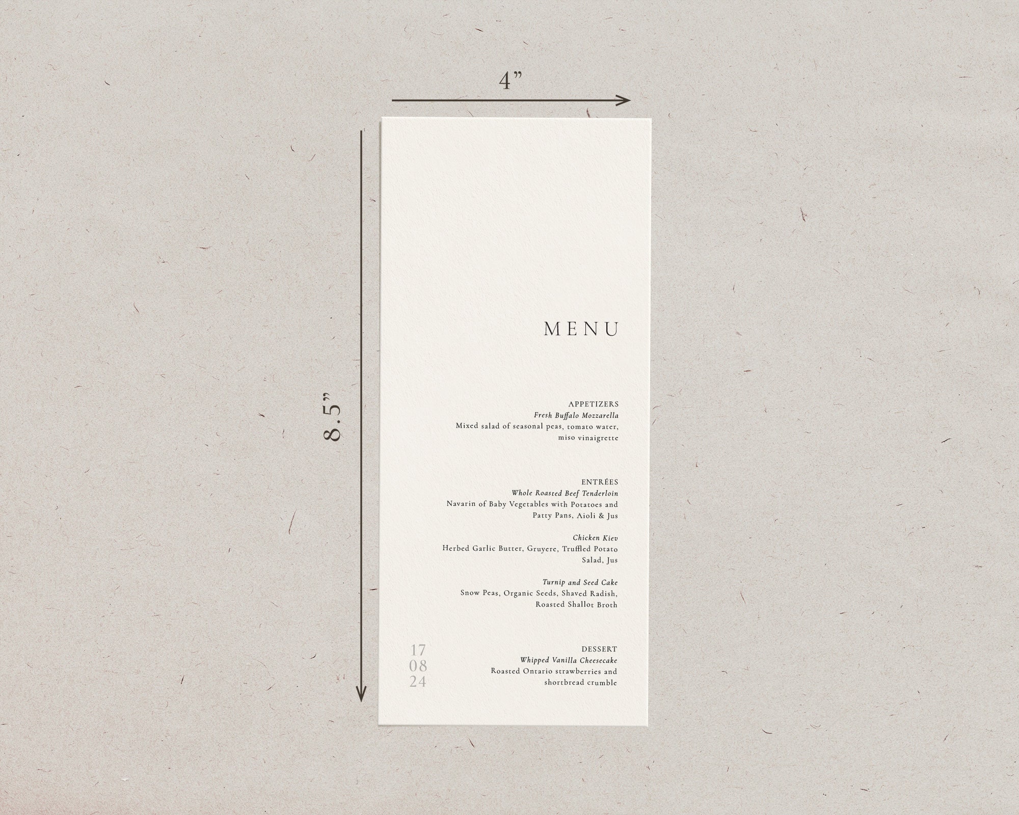 Custom Modern Wedding Menu and Place Card, Personalized Reception Decor ...