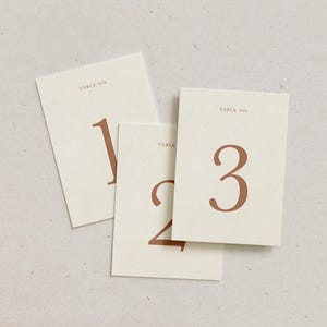 PRINTED Table Numbers, Modern Minimalist Wedding Table Numbers, Simple ...