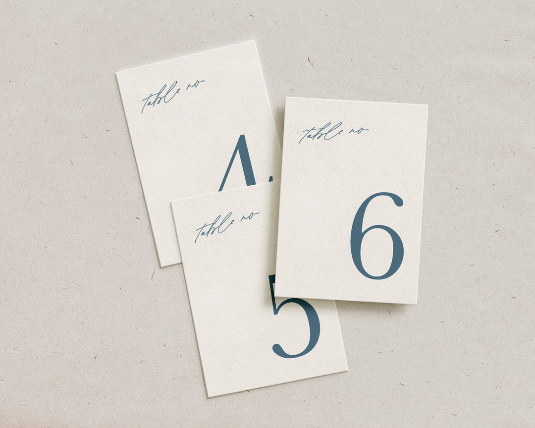 PRINTED Table Numbers, Modern Minimalist Wedding Table Numbers, Simple ...