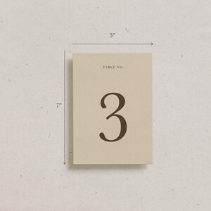 PRINTED Table Numbers, Modern Minimalist Wedding Table Numbers, Simple ...