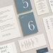 PRINTED Table Numbers, Modern Minimalist Wedding Table Numbers, Simple ...