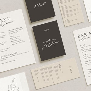Custom Modern Wedding Menu Card, Elegant Personalized Reception Decor ...