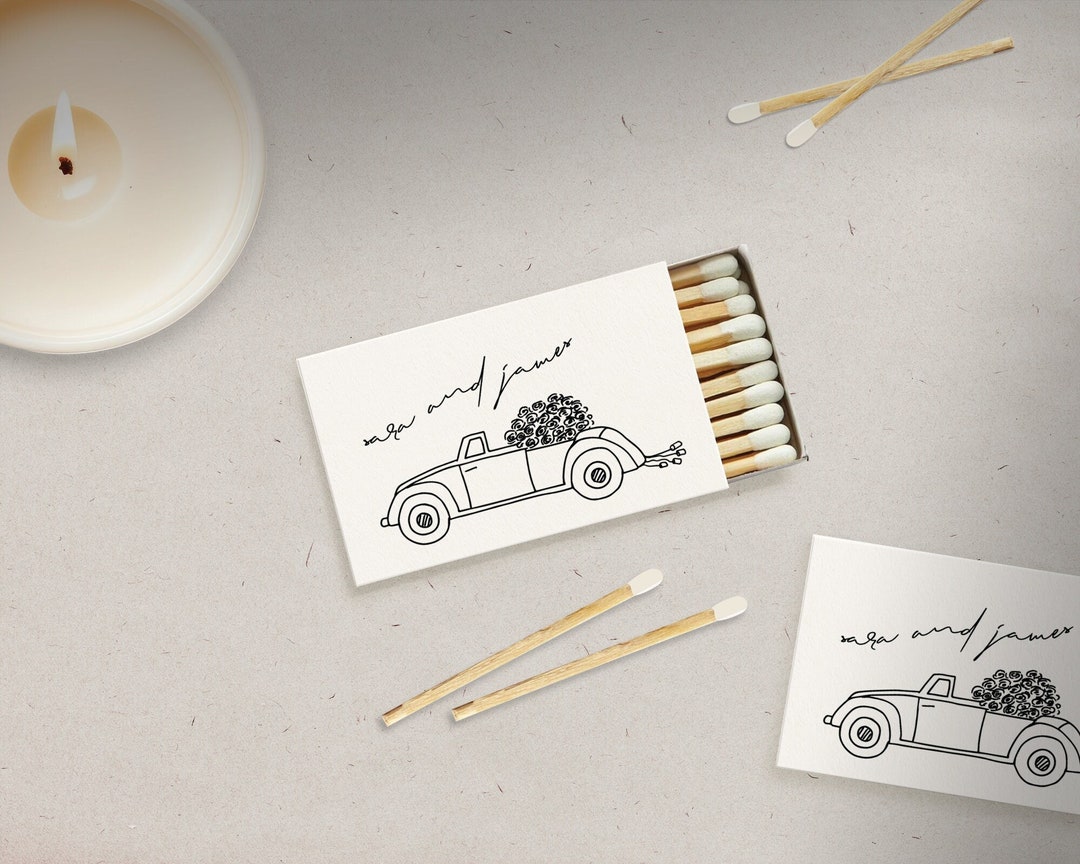 Simple Elegant Matchbox Favour, Custom Personalized Wedding Favor ...