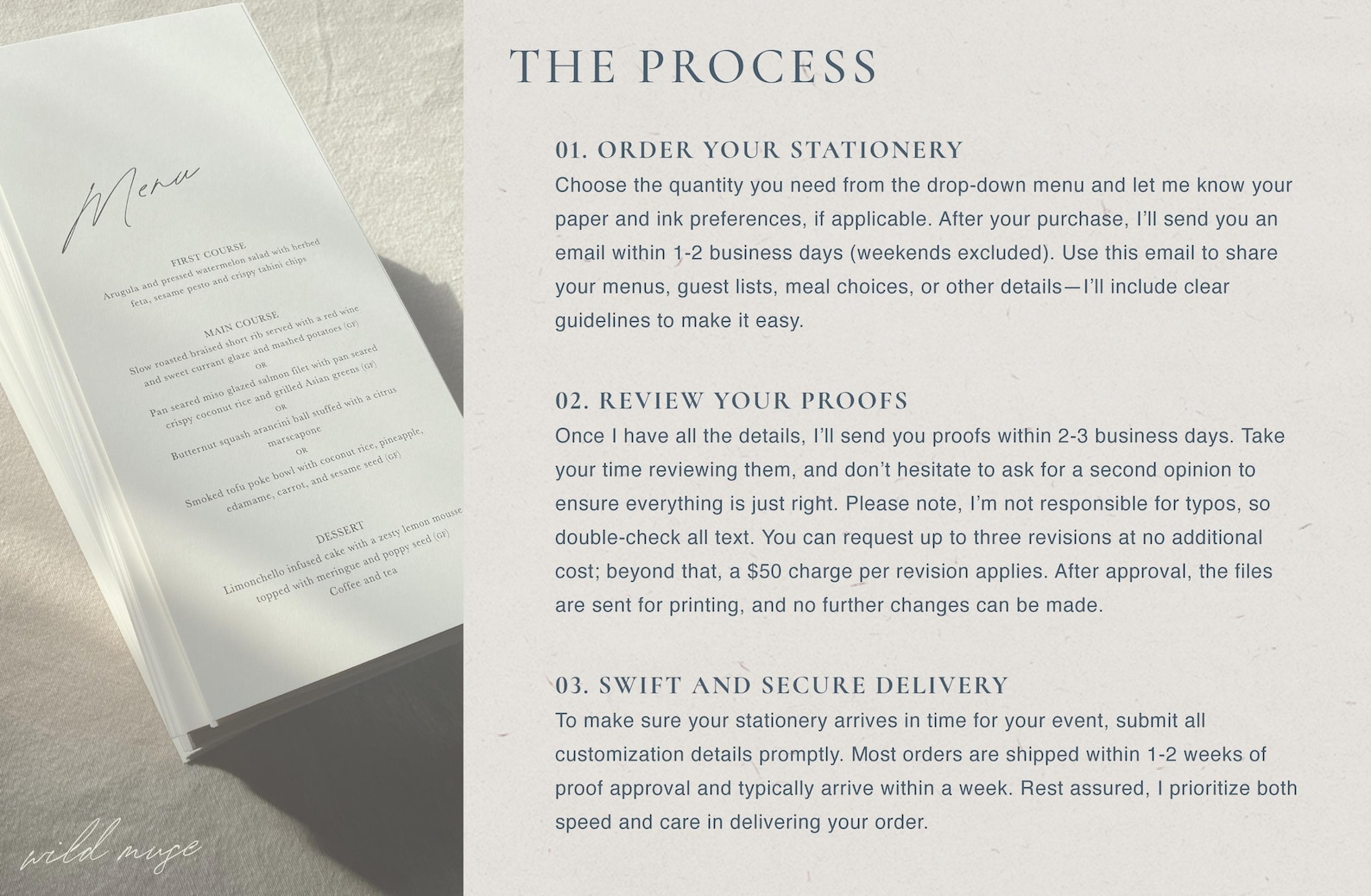 Old Money Lace Wedding Menu With Ribbon, Simple Minimalist, Printed ...