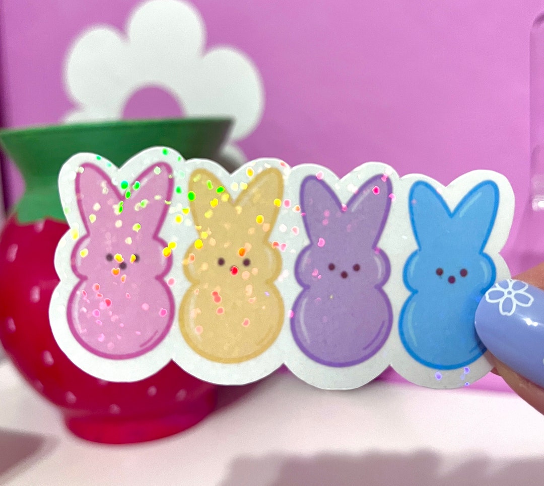 Marshmallow Bunny Vinyl Sticker- Laptop Sticker- Waterbottle Sticker ...